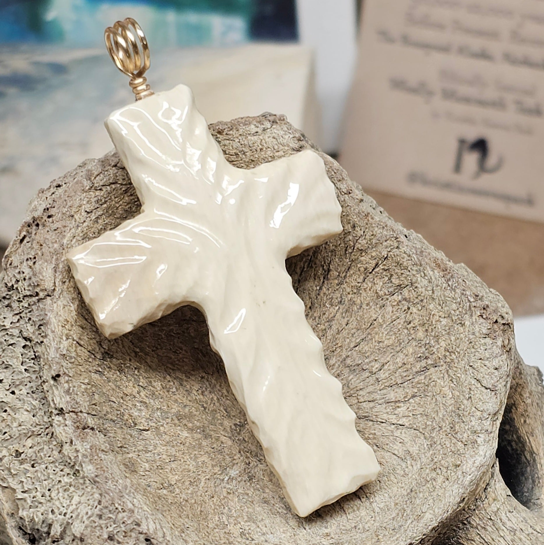Boneyard Alaska Woolly Mammoth Ivory Carved Christian Cross – I T by KRP