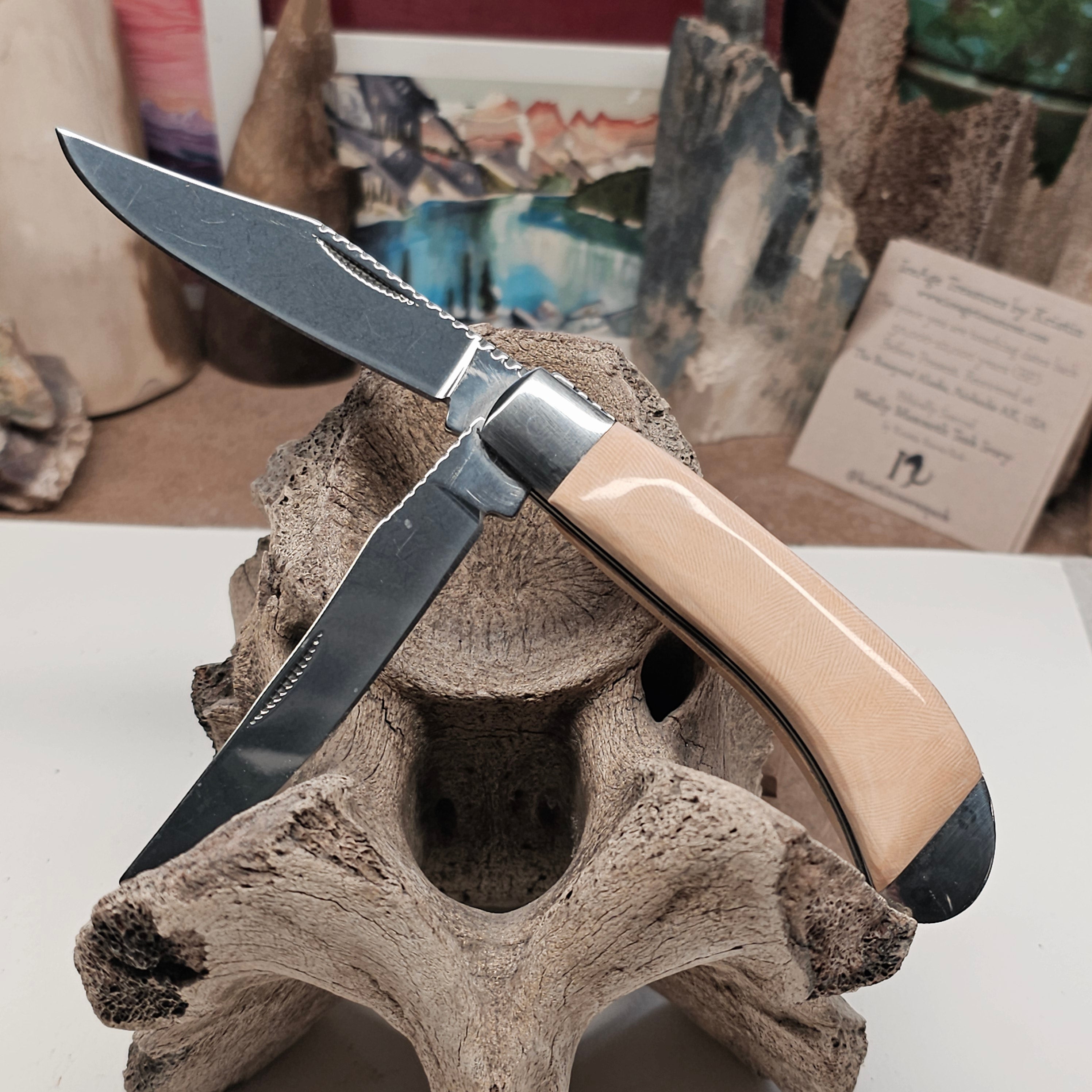 Boneyard Alaska Woolly Mammoth Ivory Grip TRAPPER Pocket Knife – I T by KRP