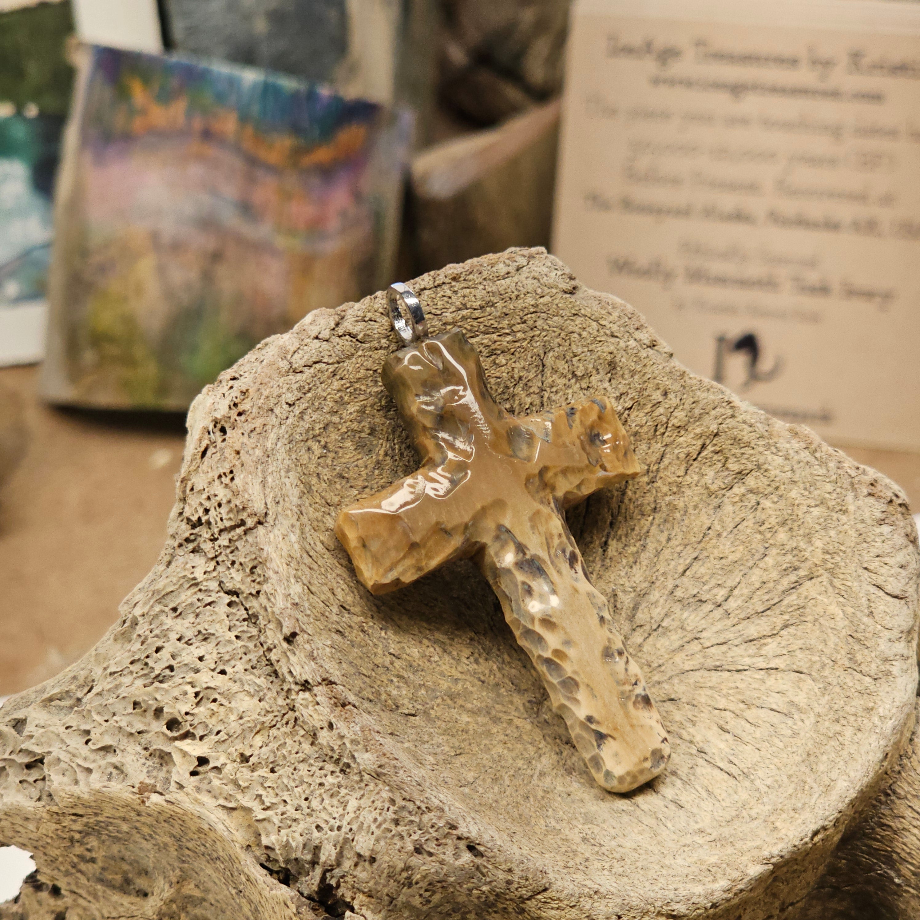 Woolly Mammoth Ivory Christian Cross Pendant | Boneyard Alaska Ivory ...