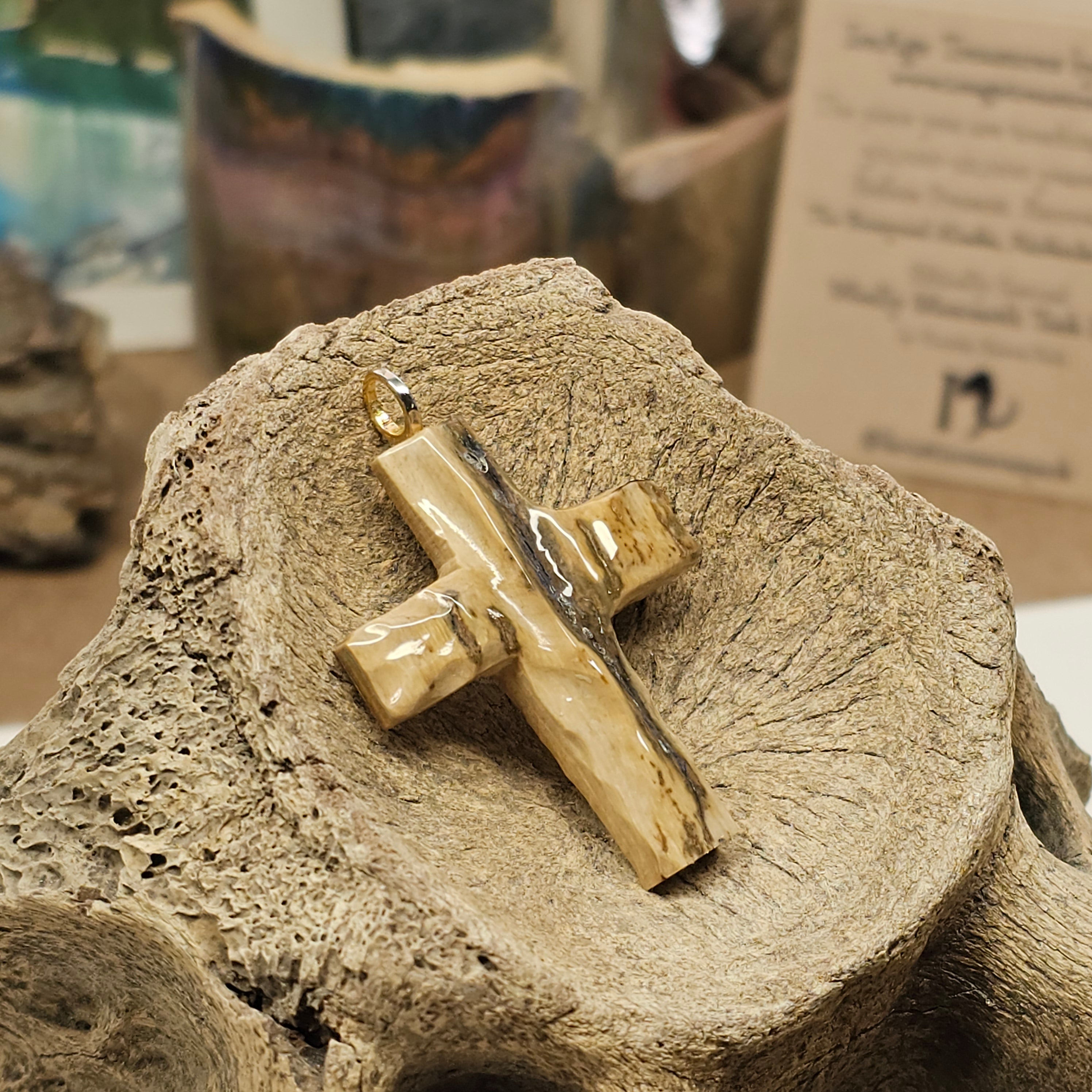Woolly Mammoth Ivory Christian Cross Pendant – I T by KRP